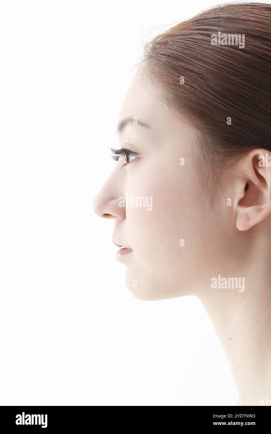 Asia woman profile hi-res stock photography and images - Alamy