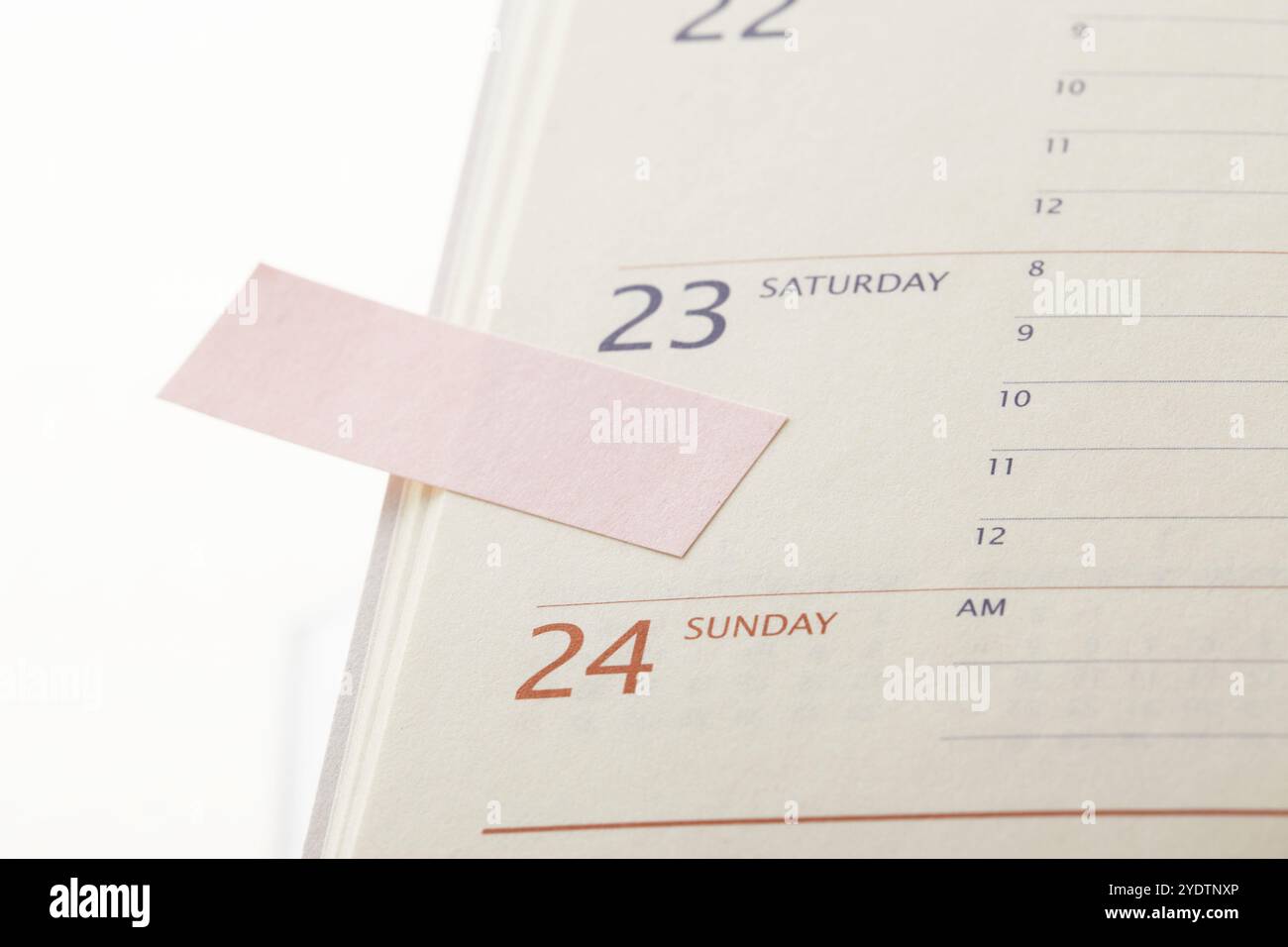 Schedule book with sticky notes Stock Photo - Alamy