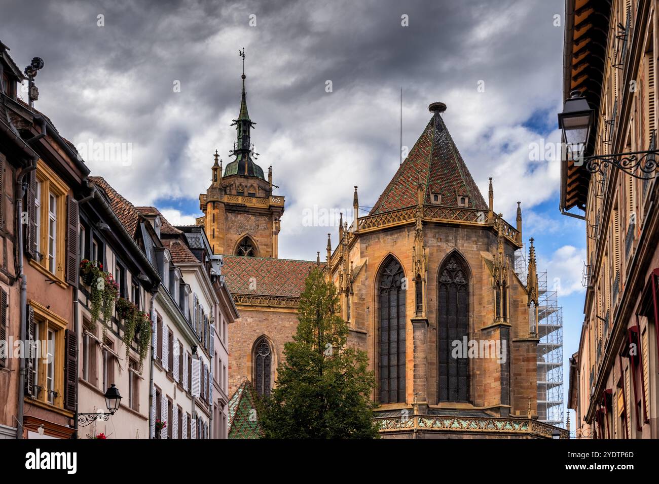 Colmar, Alsace, France - St. Martin Church from 1365, city landmark ...