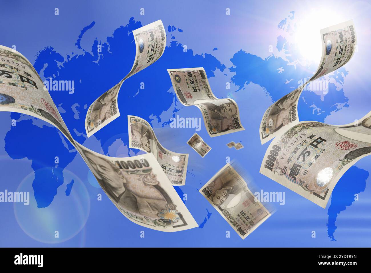 World map and money Stock Photo - Alamy