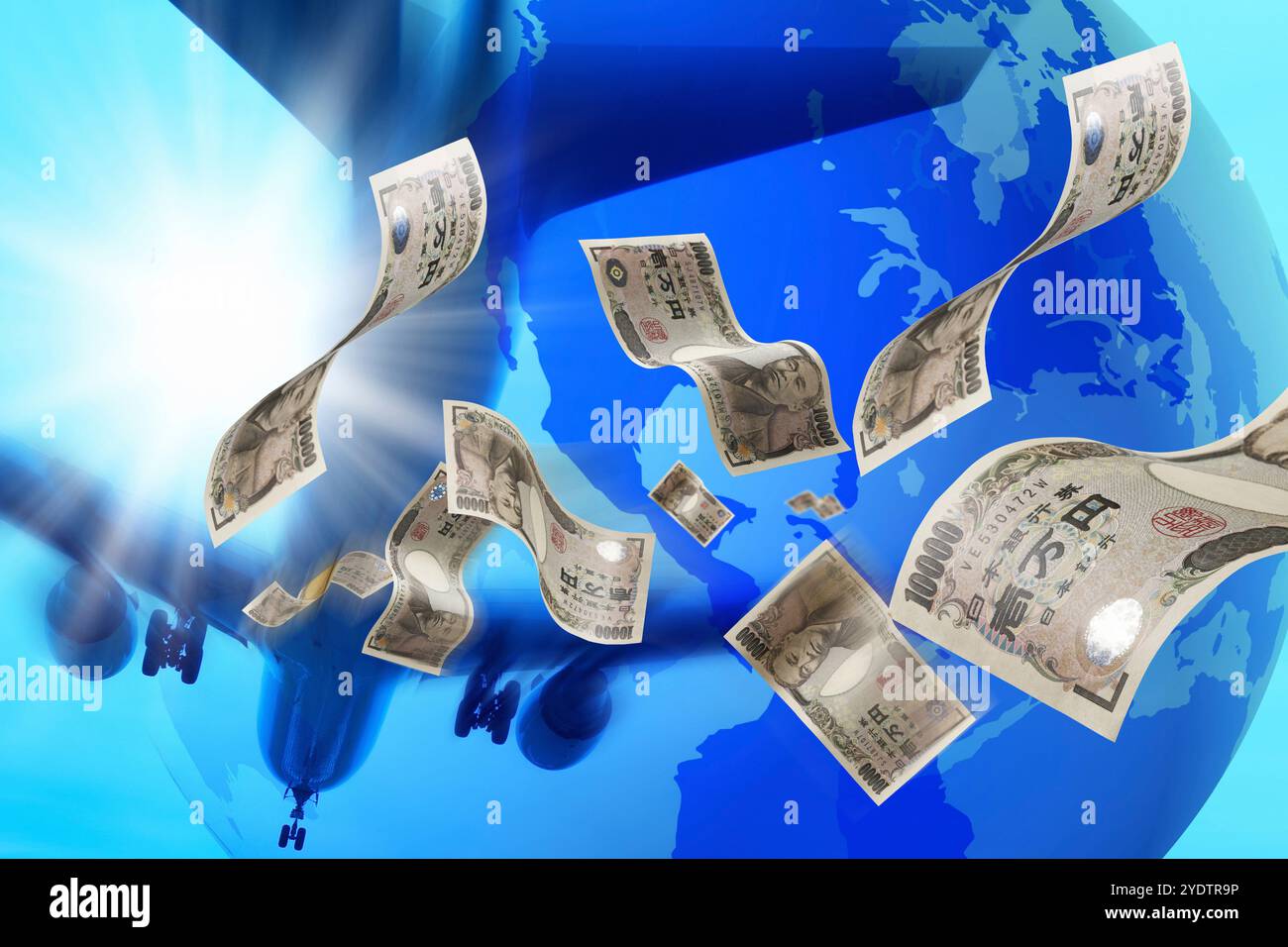 World map and money Stock Photo - Alamy