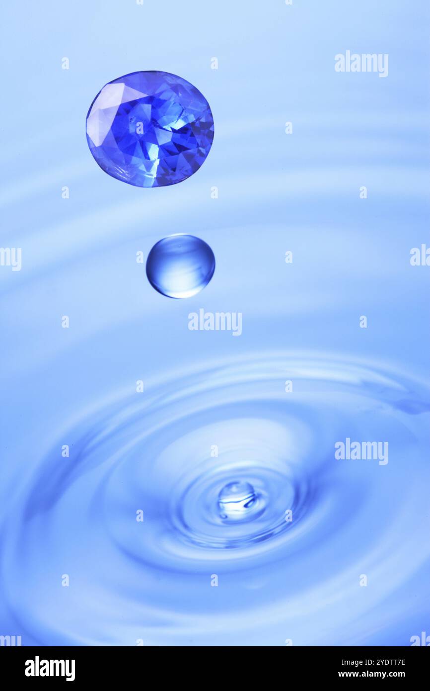 Sapphire water drop Stock Photo - Alamy