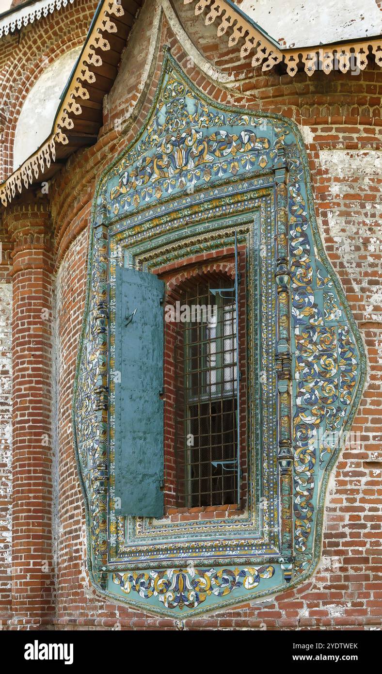 Tile platband at a window of the central apse of an altar of Church of ...