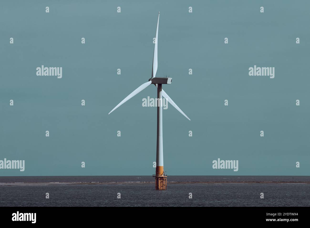 Offshore Wind Power. Wind turbine generator in the sea. Sustainable ...