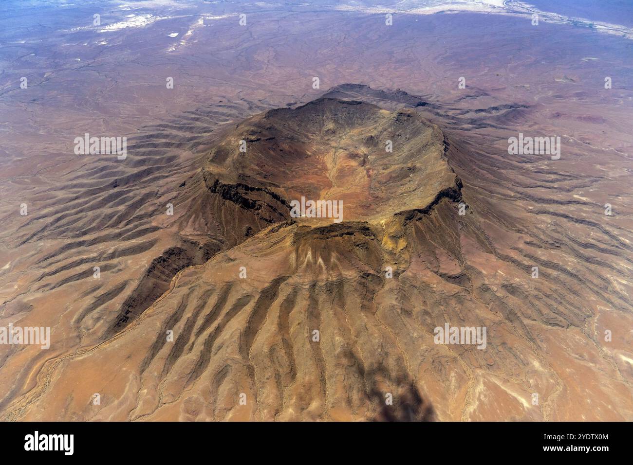 Aerial view, Namibia, Africa, landscape, Brukkaros, volcanic crater ...