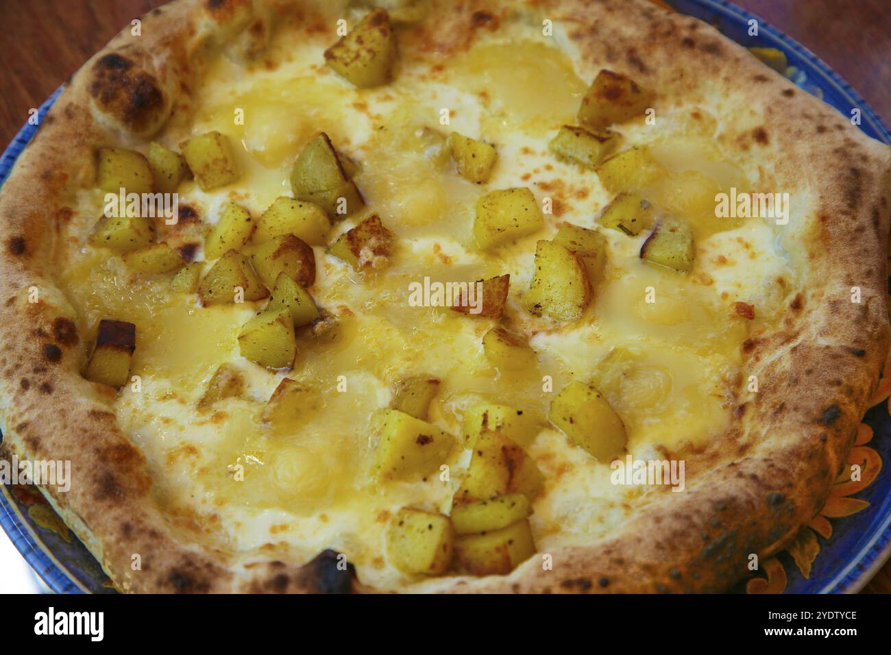 Italian cuisine, Mediterranean cuisine, pizza with potatoes and cheese ...