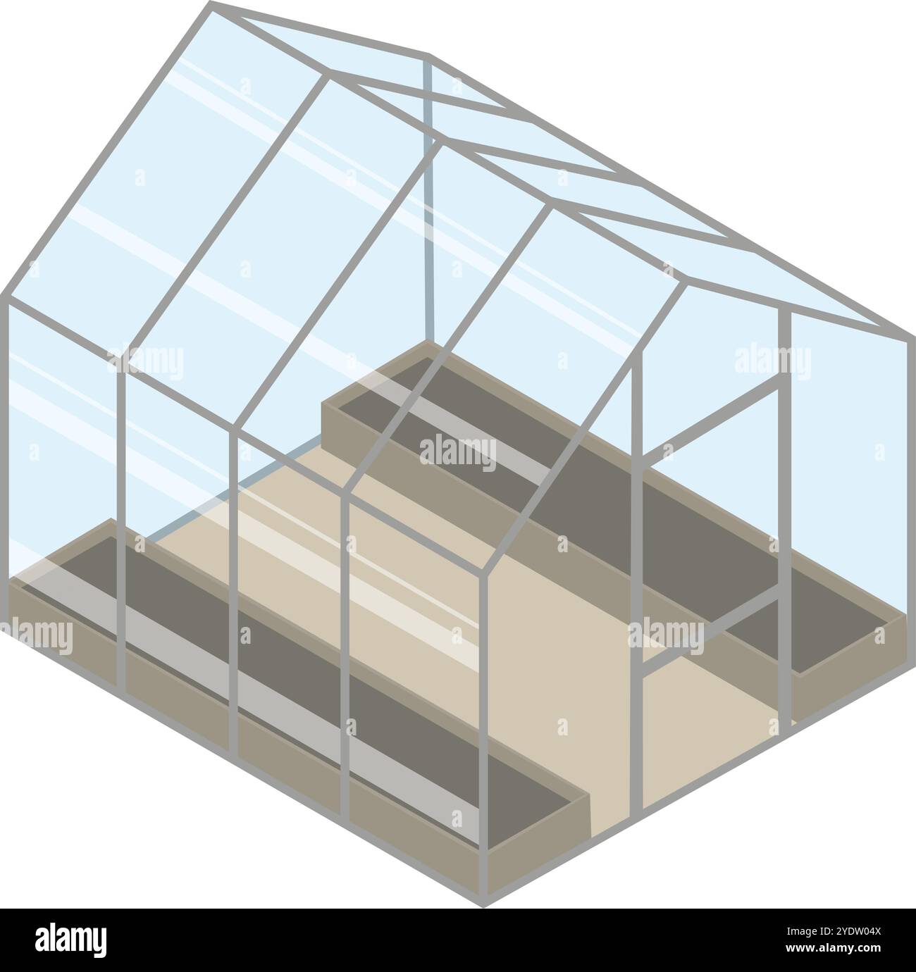 Empty isometric 3d greenhouse flat illustration Stock Vector Image ...