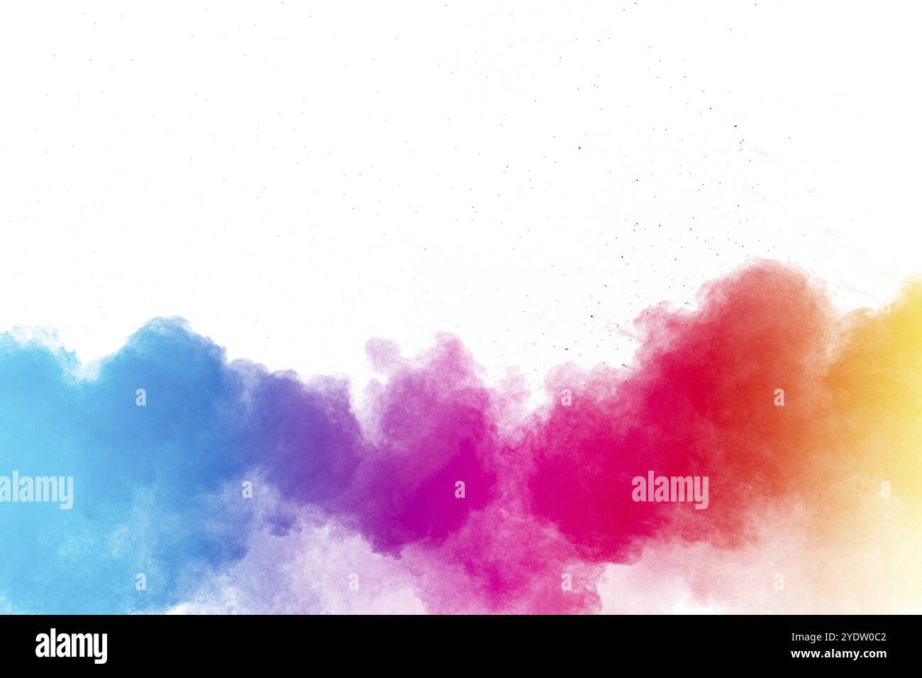 Multi colour powder explosion on white background. Launched colourful ...