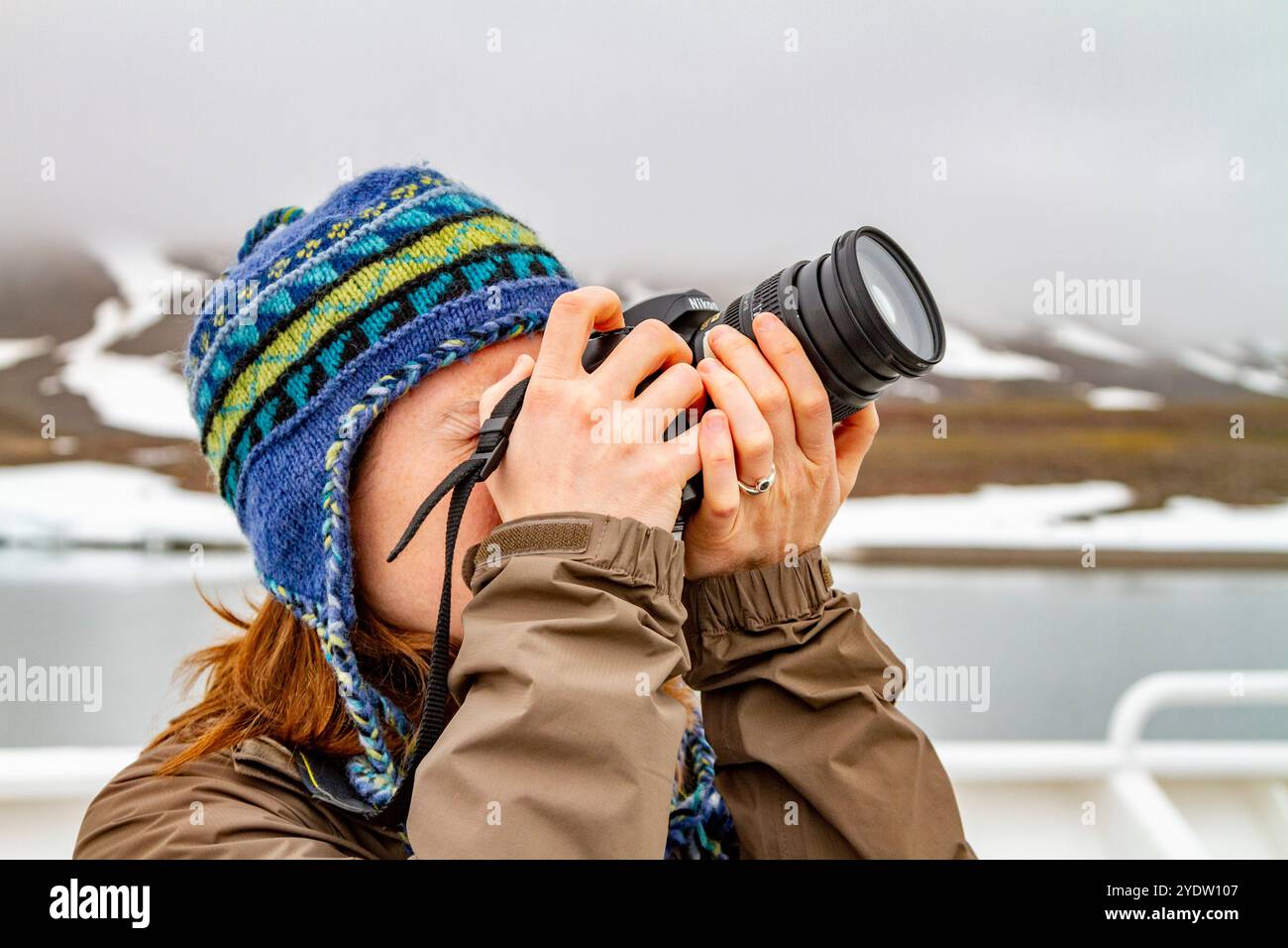 Amy Cadge, staff member from the Lindblad Expedition ship National ...