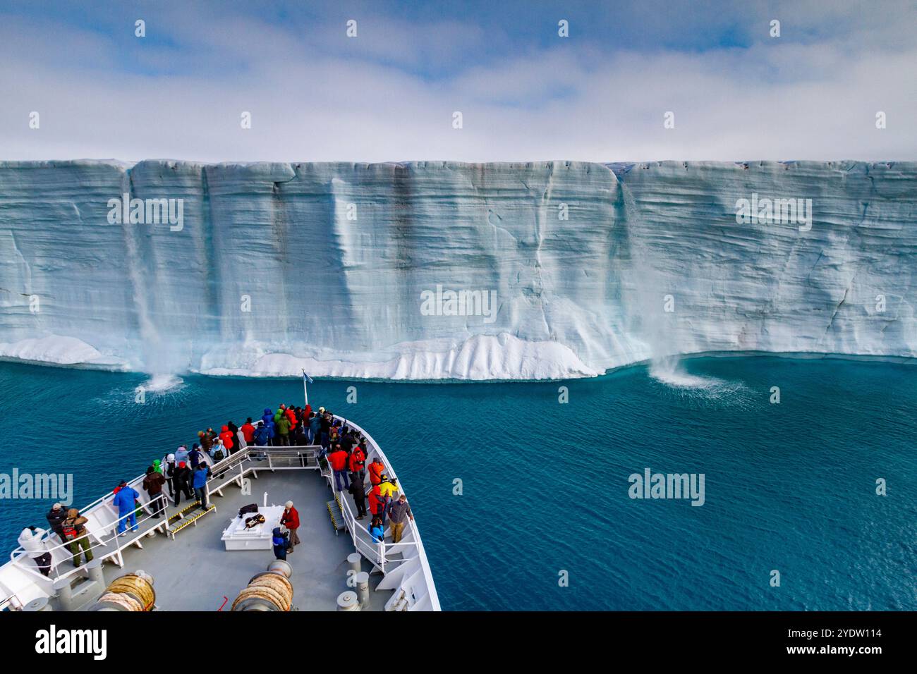 The Lindblad Expedition ship National Geographic Explorer at Austfonna ...