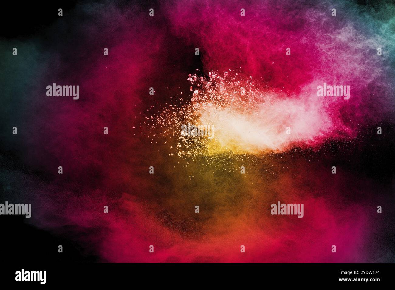 Red yellow and green particles textured background. Vibrant color dust ...