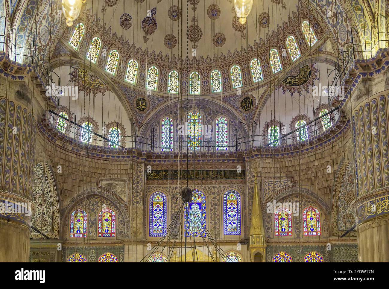 The Sultan Ahmed Mosque known as the Blue Mosque is an historic mosque in Istanbul. Interir ...