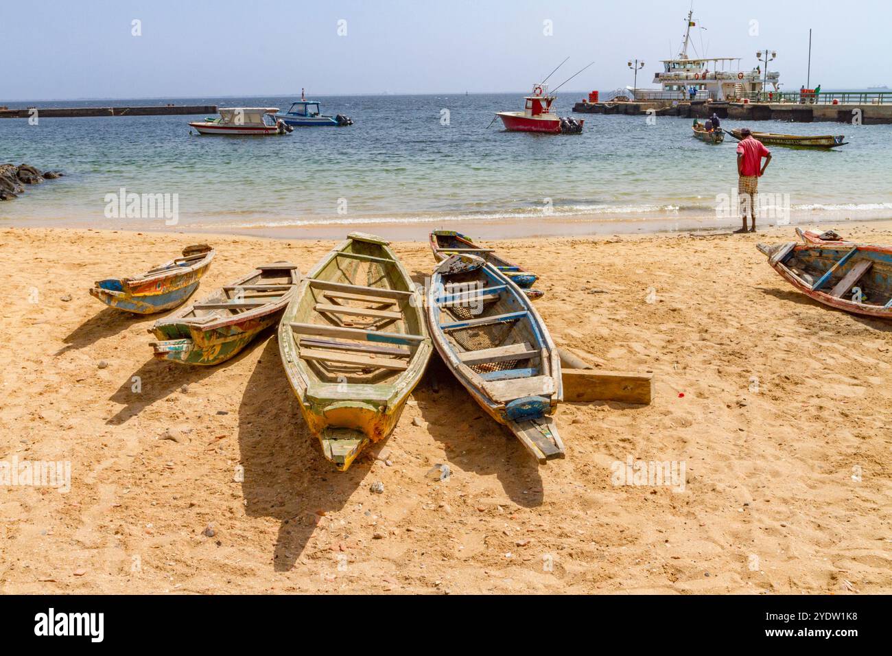View of Goree Island, UNESCO World Heritage Site, just offshore from ...