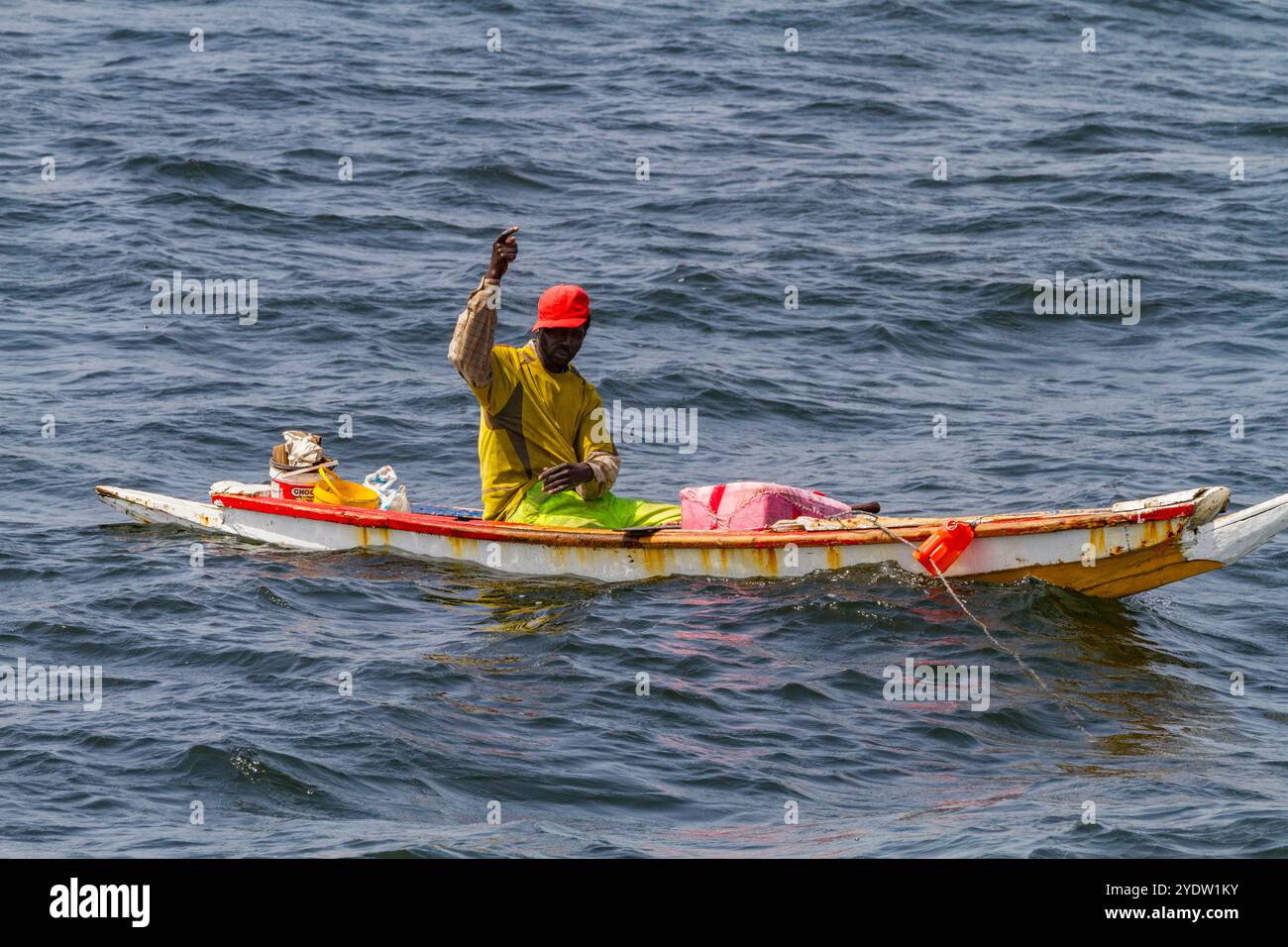 Local small Senegalese fishing boat near Ile des Oiseaux (Bird Island ...