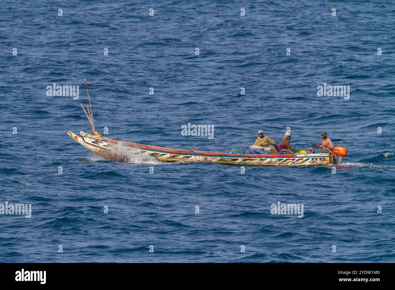 Local small Senegalese fishing boat near Ile des Oiseaux (Bird Island ...