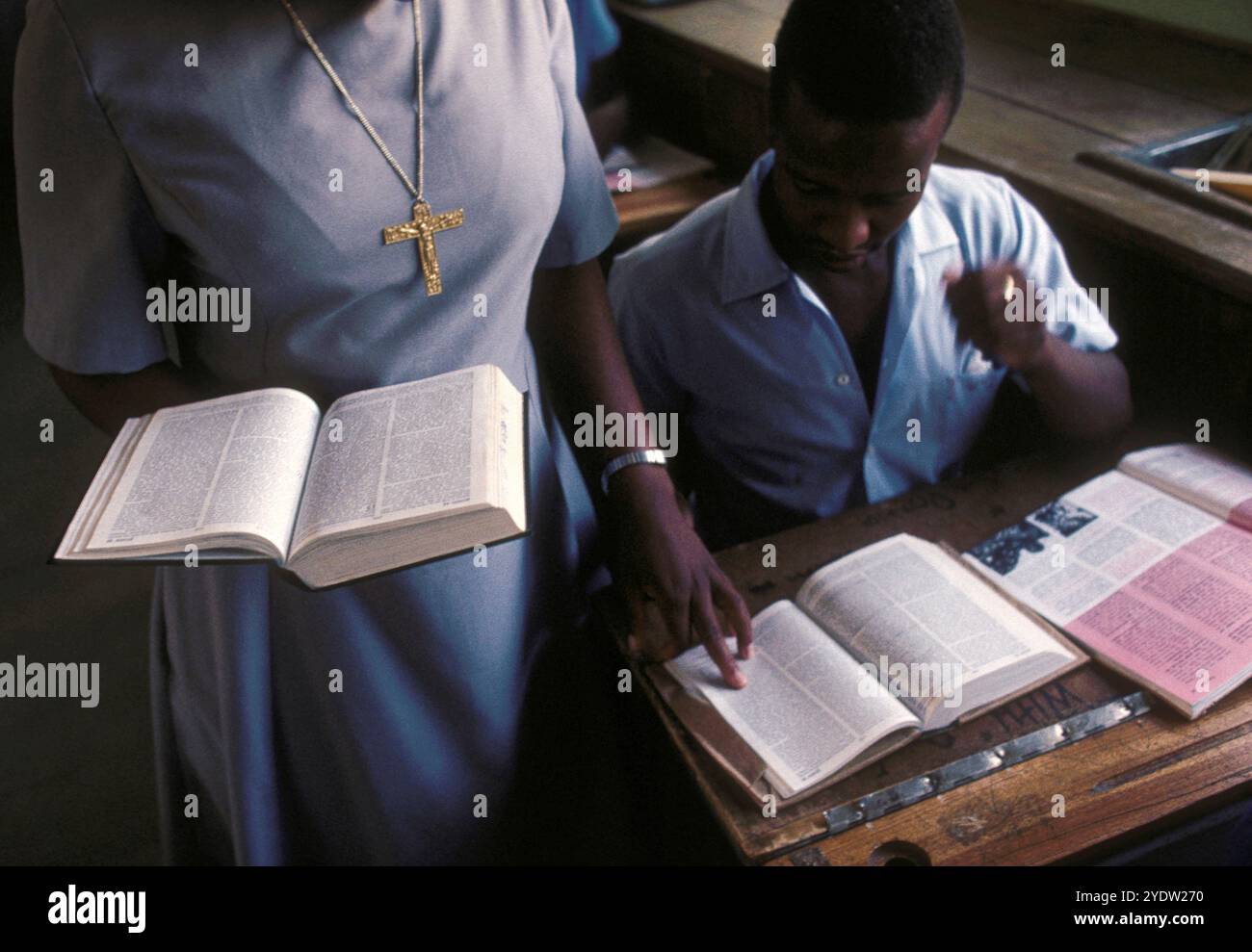 Nun Teaching Student Stock Photo - Alamy