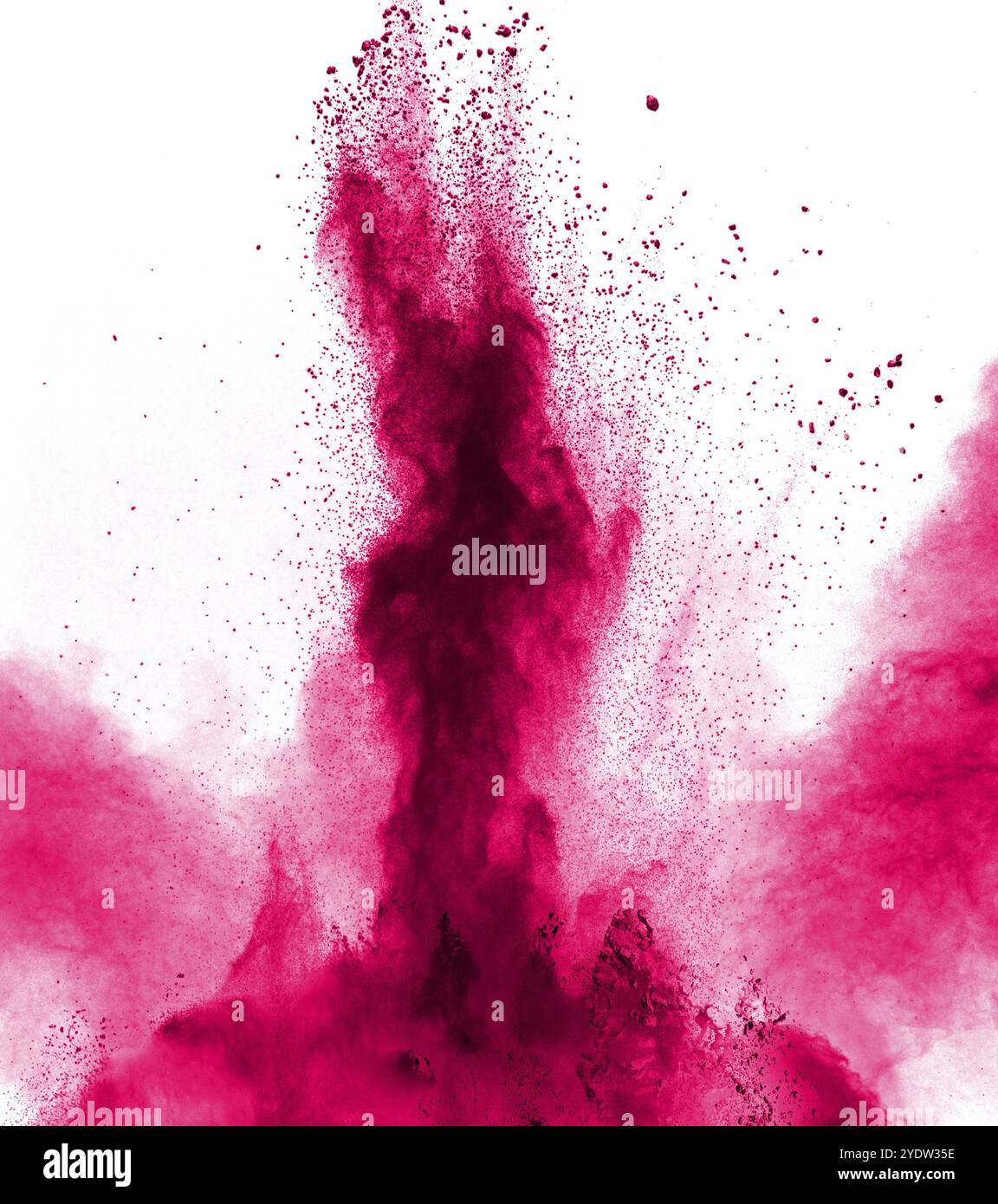 Pink color powder explosion on white background Stock Photo - Alamy