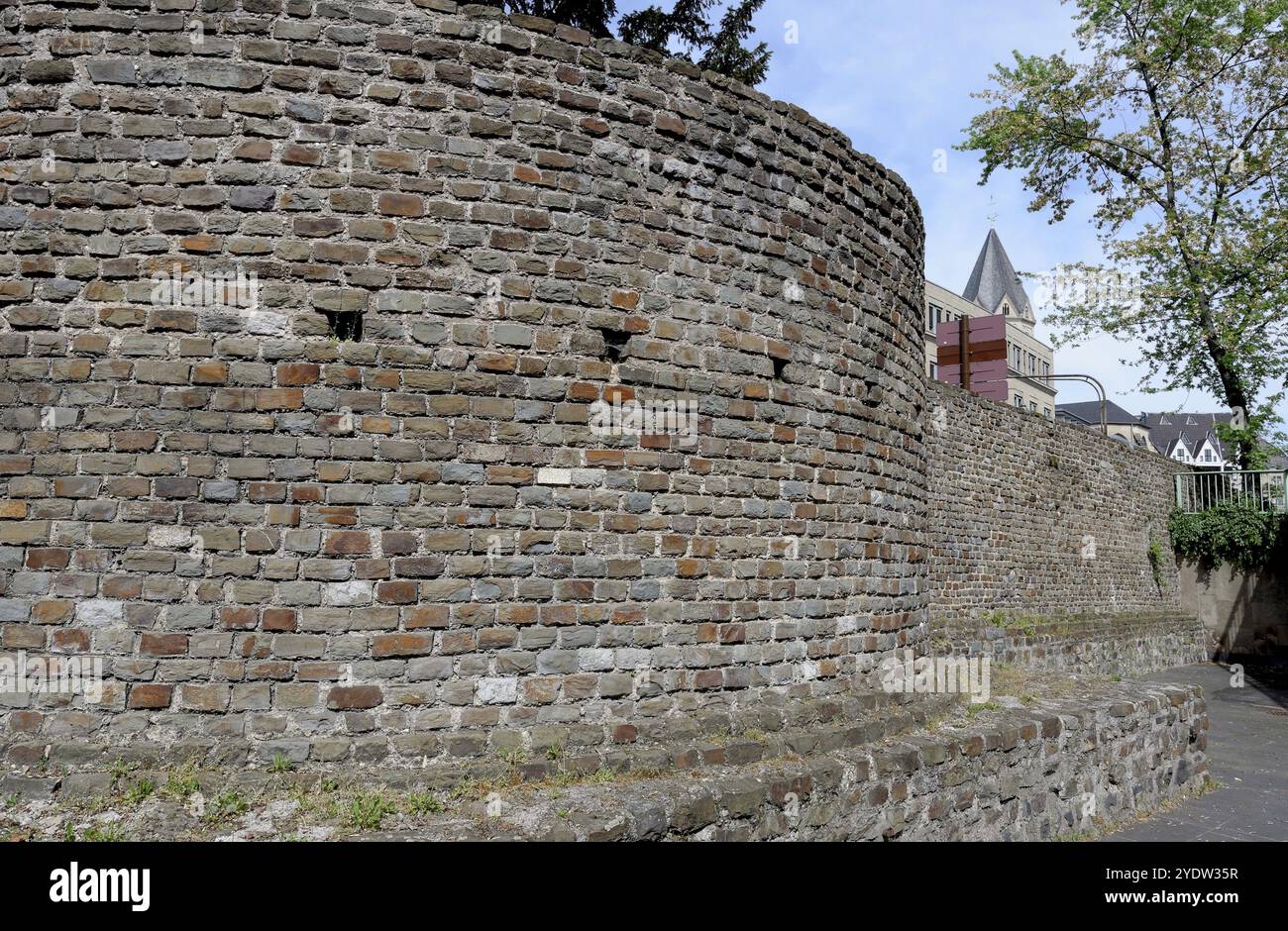 Remains of the historic Roman city wall in Cologne here the Roman north ...