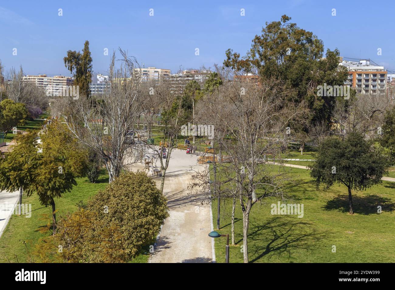 Turia garden in Valencia is one of the largest urban parks in Spain ...