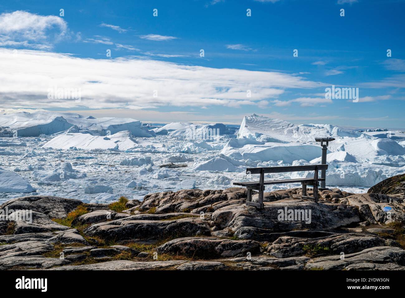 View over the Ilulissat Icefjord, UNESCO World Heritage Site, Western ...