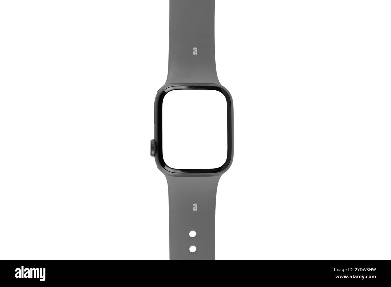Grey smart watch isolated white background blanc screen mockup Stock ...