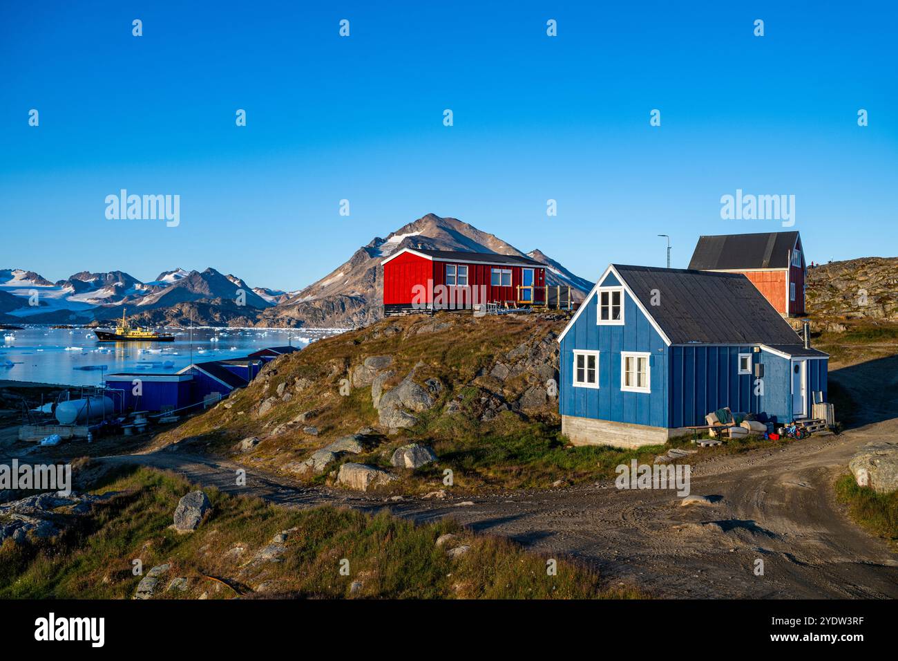 Colourful houses, Kulusuk, Greenland, Denmark, Polar Regions Stock ...