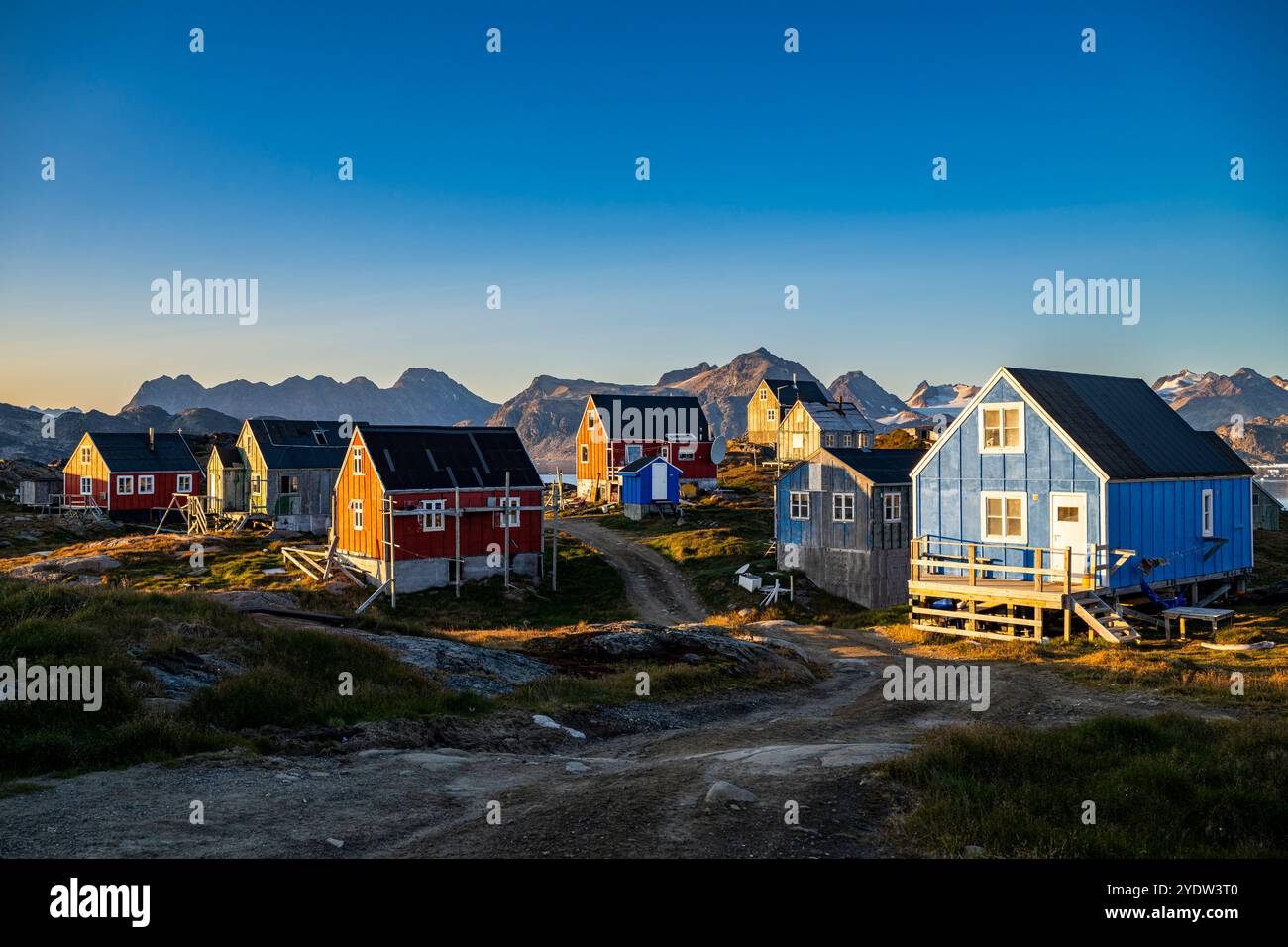 Colourful houses, Kulusuk, Greenland, Denmark, Polar Regions Stock ...