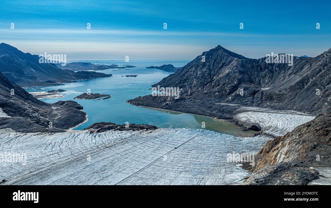 Aerial of Kulusuk, Greenland, Denmark, Polar Regions Stock Photo - Alamy