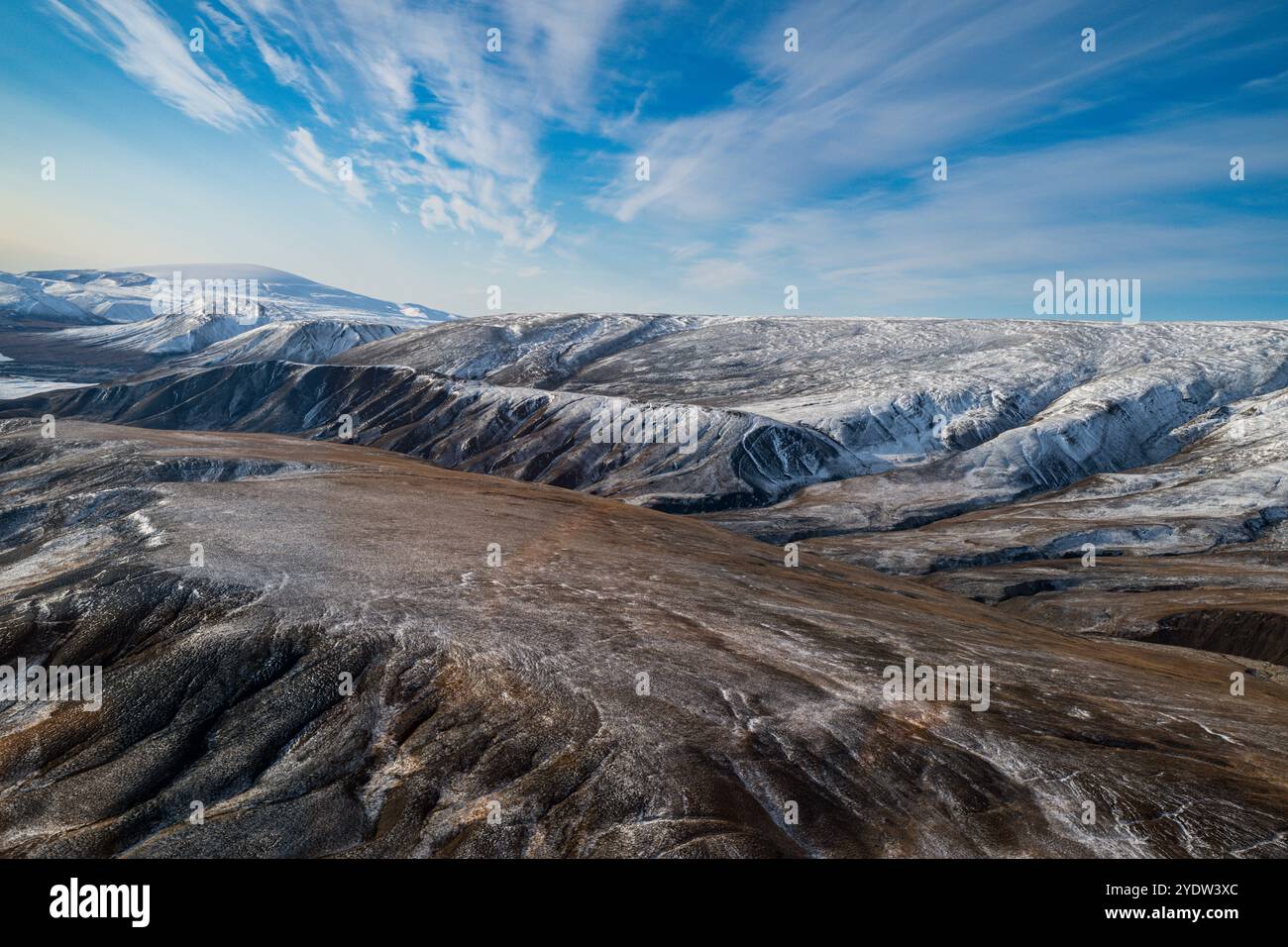 Aerial of Axel Heiberg island, Nunavut, Canadian Arctic, Canada, North ...
