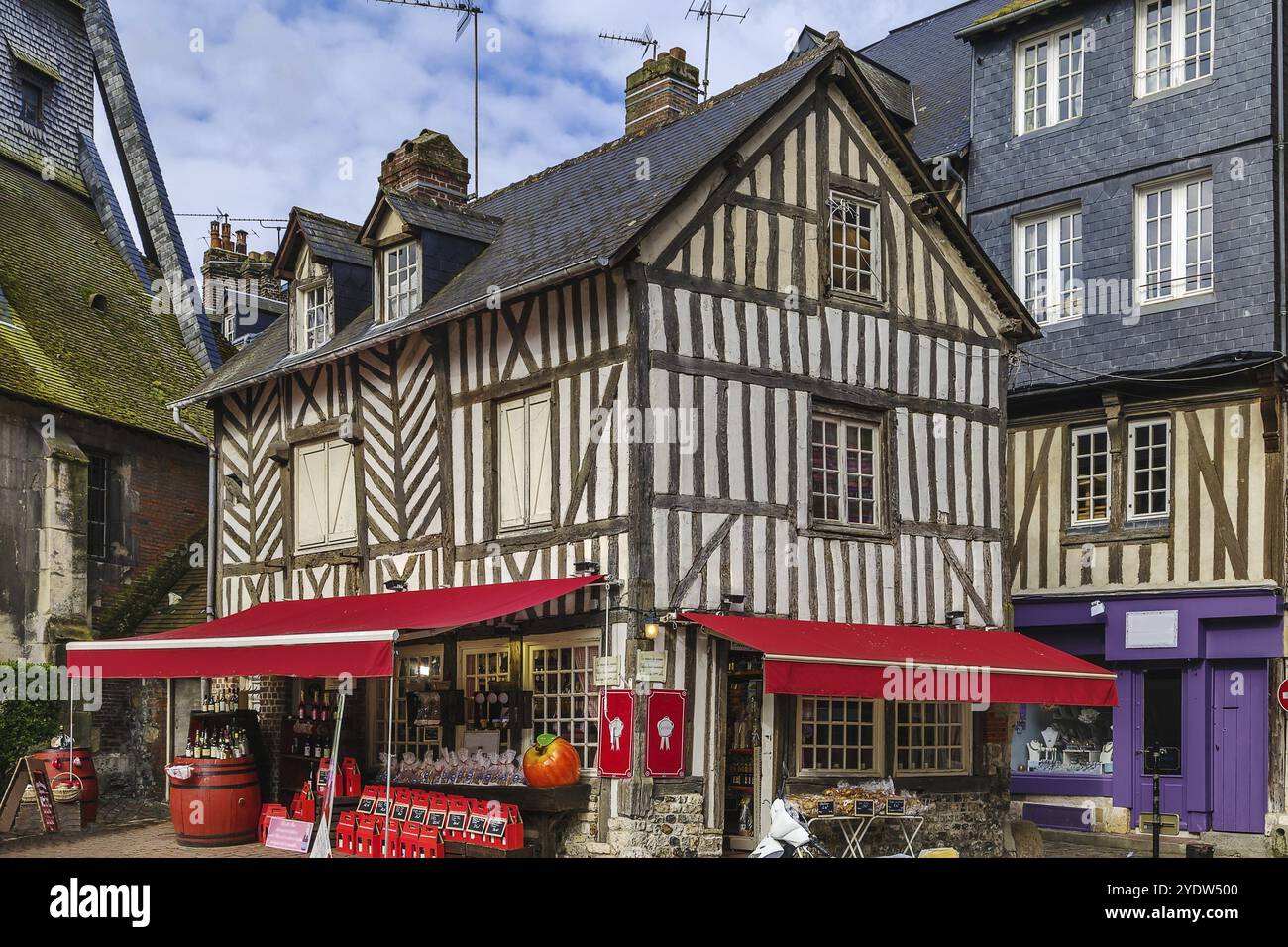 Historical Timber framing house in Honfleur, France, Europe Stock Photo ...