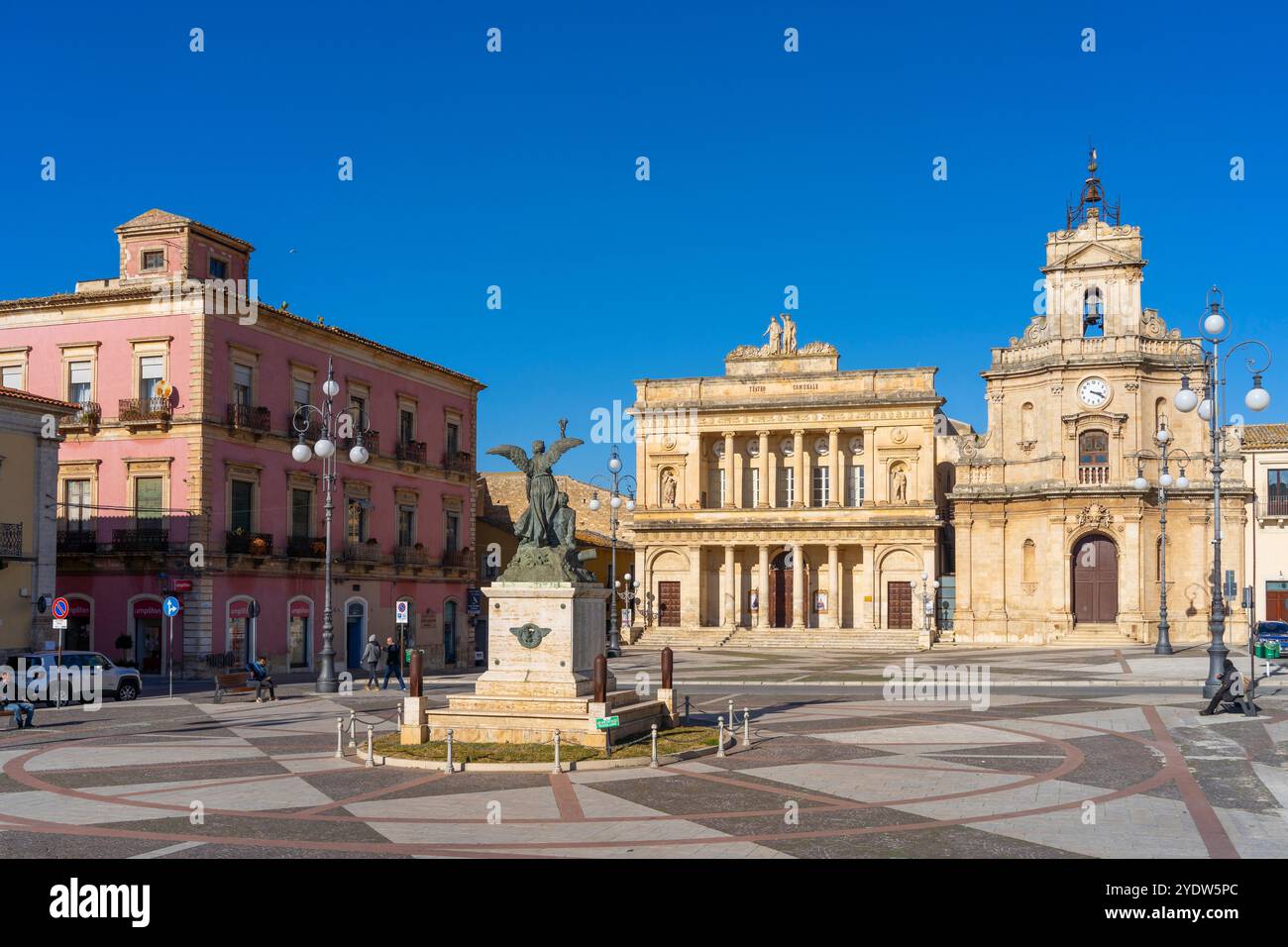 People's Square and Church of SS. Maria delle Grazie, Vittoria, Ragusa ...