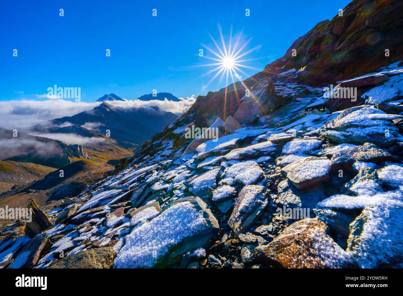 On the way to the Canavari Letey bivouac, Valle d'Aosta, Italy, Europe ...