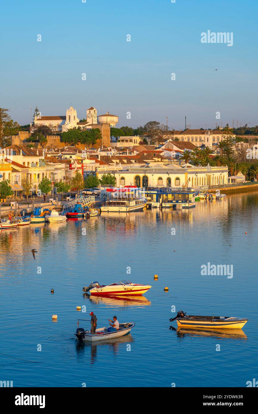 View of the Gilao River, from the Descobrimentos bridge, Tavira ...