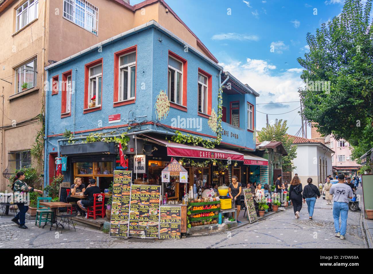 Cafe, Balat, Istanbul, Turkey, Europe Stock Photo - Alamy