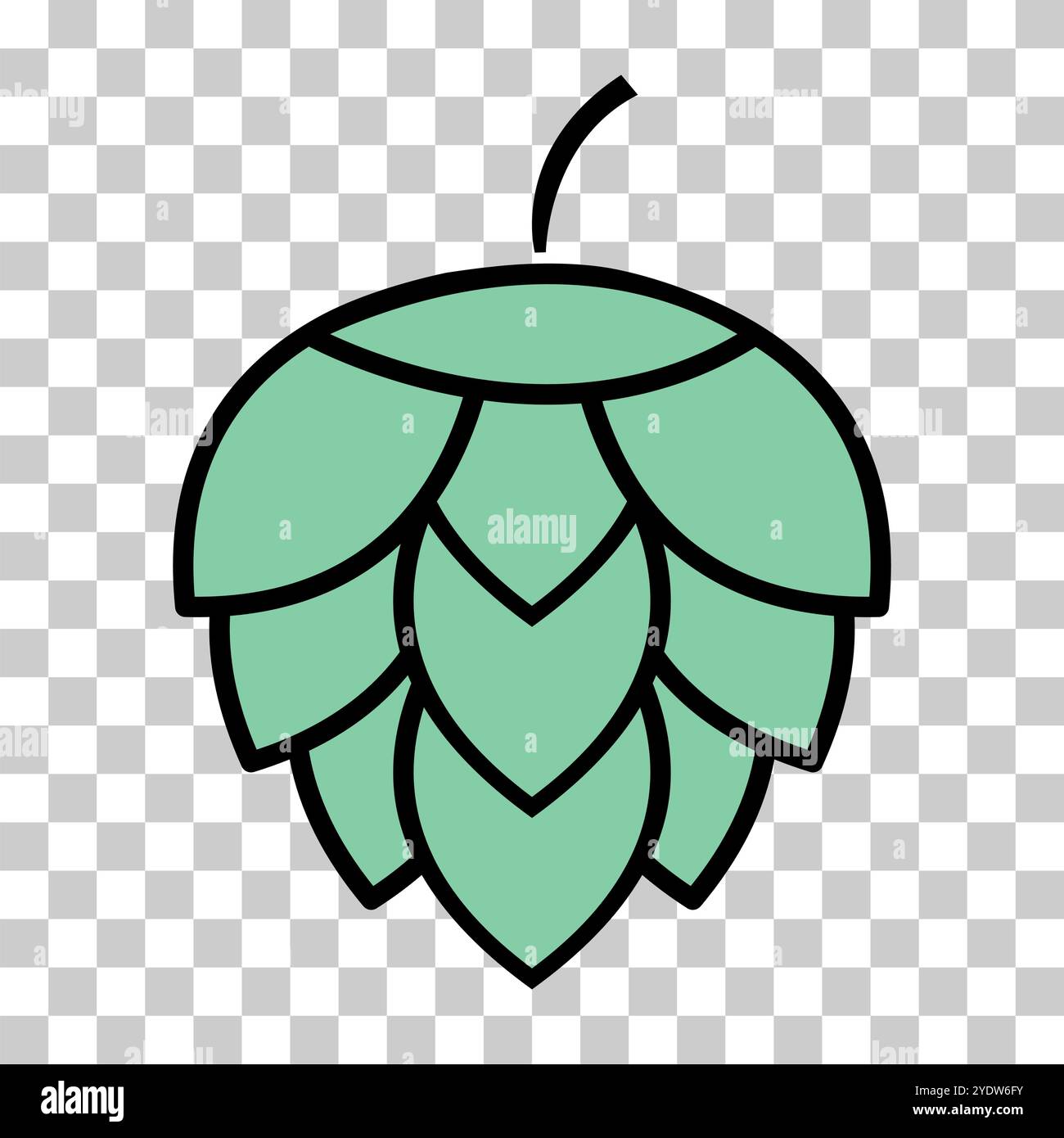 Hop icon beer cone leaf sign,pub herb design, nature seed vector ...