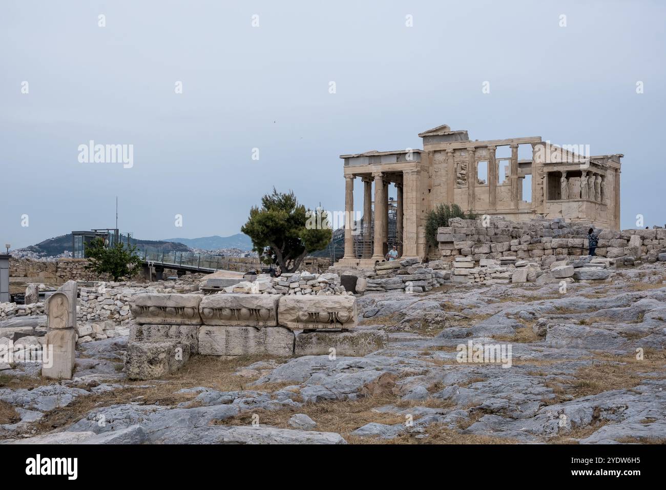 Detail of the Erechtheion (Temple of Athena Polias), an ancient Greek Ionic temple dedicated to ...