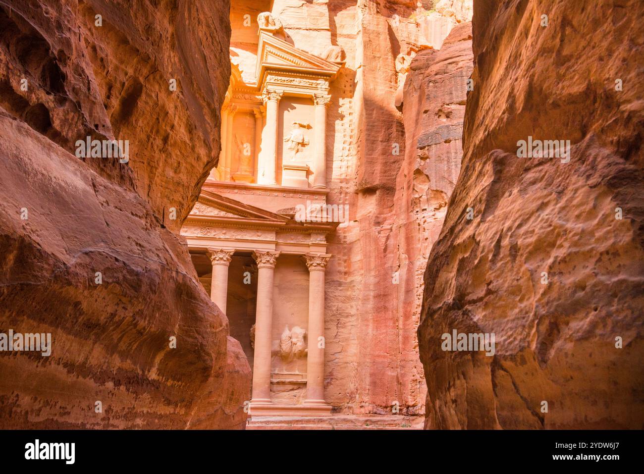 Al-Khasneh (The Treasury) seen from the Siq, the historic and ...