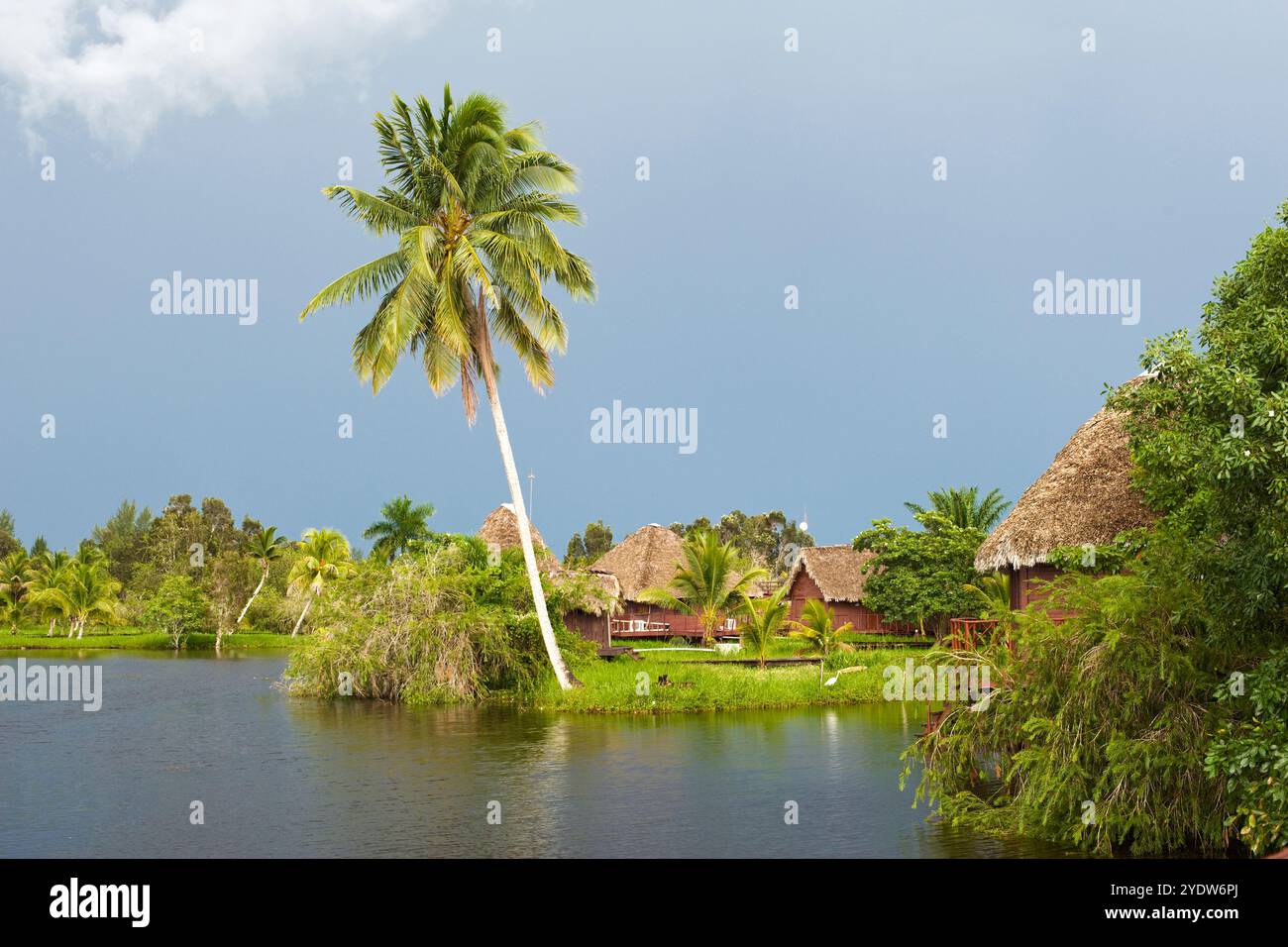 Replica native village in Treasure Lagoon, Guama, Zapata swamplands ...