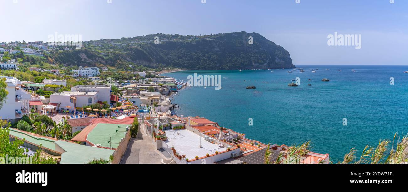 View of Spiaggia di Citara beach, Forio, Island of Ischia, Campania ...