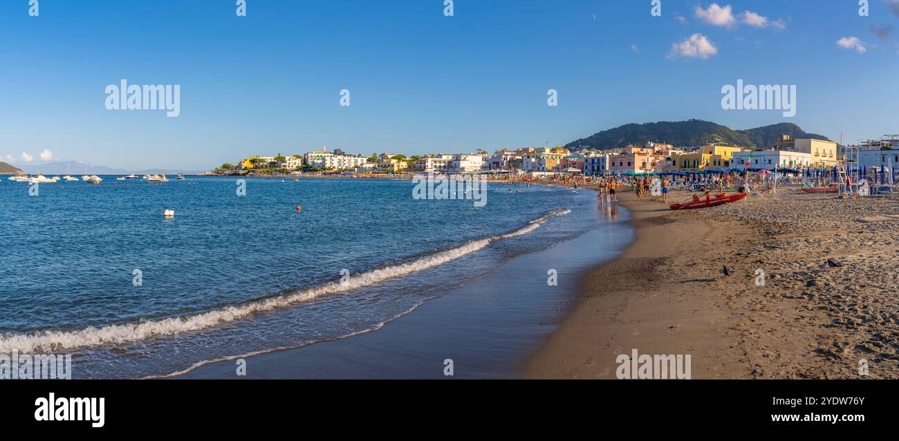 View of Spiaggia di San Pietro beach in Porto d'Ischia (Port of Ischia ...