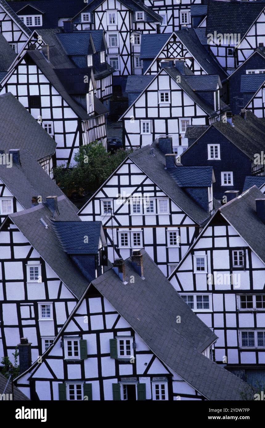 Half-timbered buildings seen at one place together, Germany, Europe ...