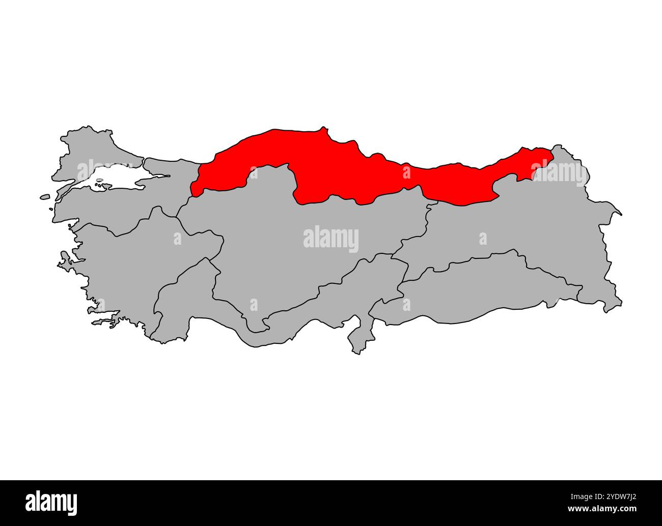 Black Sea Region of Turkey map symbol shape, travel web concept icon ...