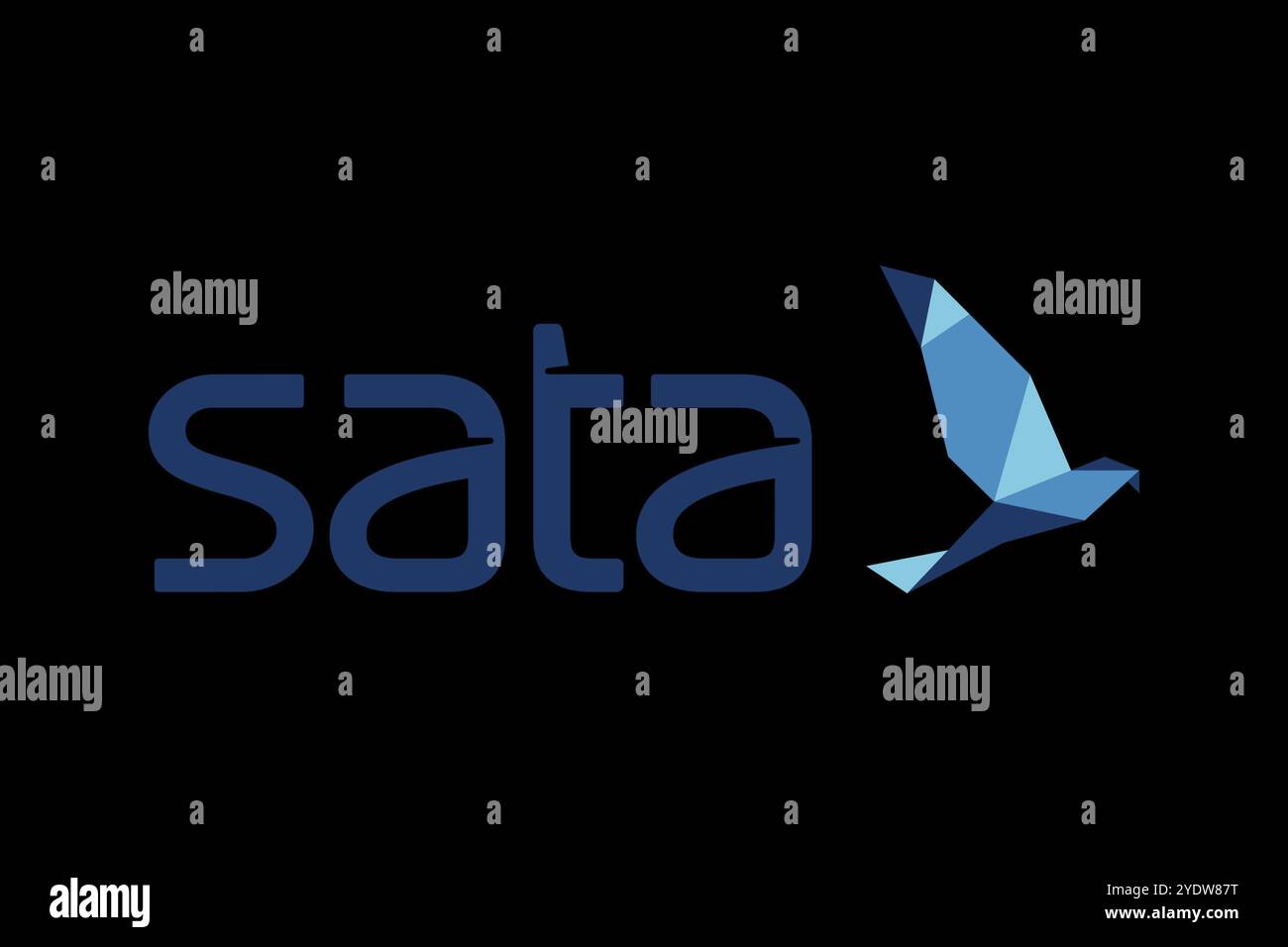 Airlines, SATA Air Acores SATA Air Acores, Black background, Brand name ...