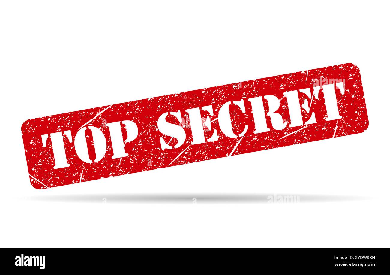 Top secret stamp shadow symbol, label sticker sign button, text banner vector illustration Stock ...