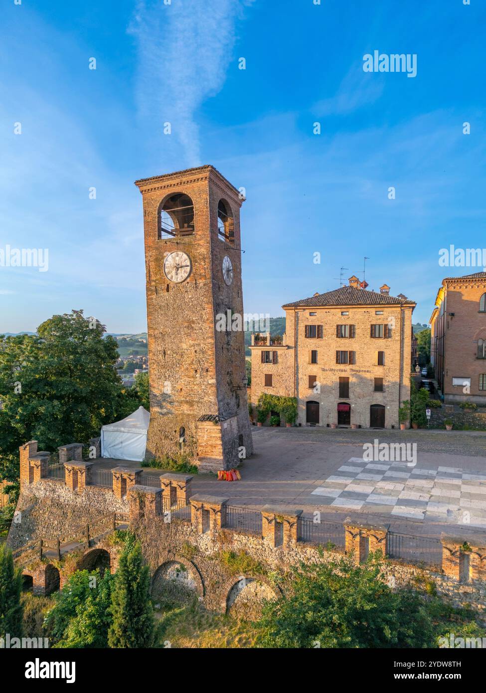 Clock tower castelvetro hi-res stock photography and images - Alamy