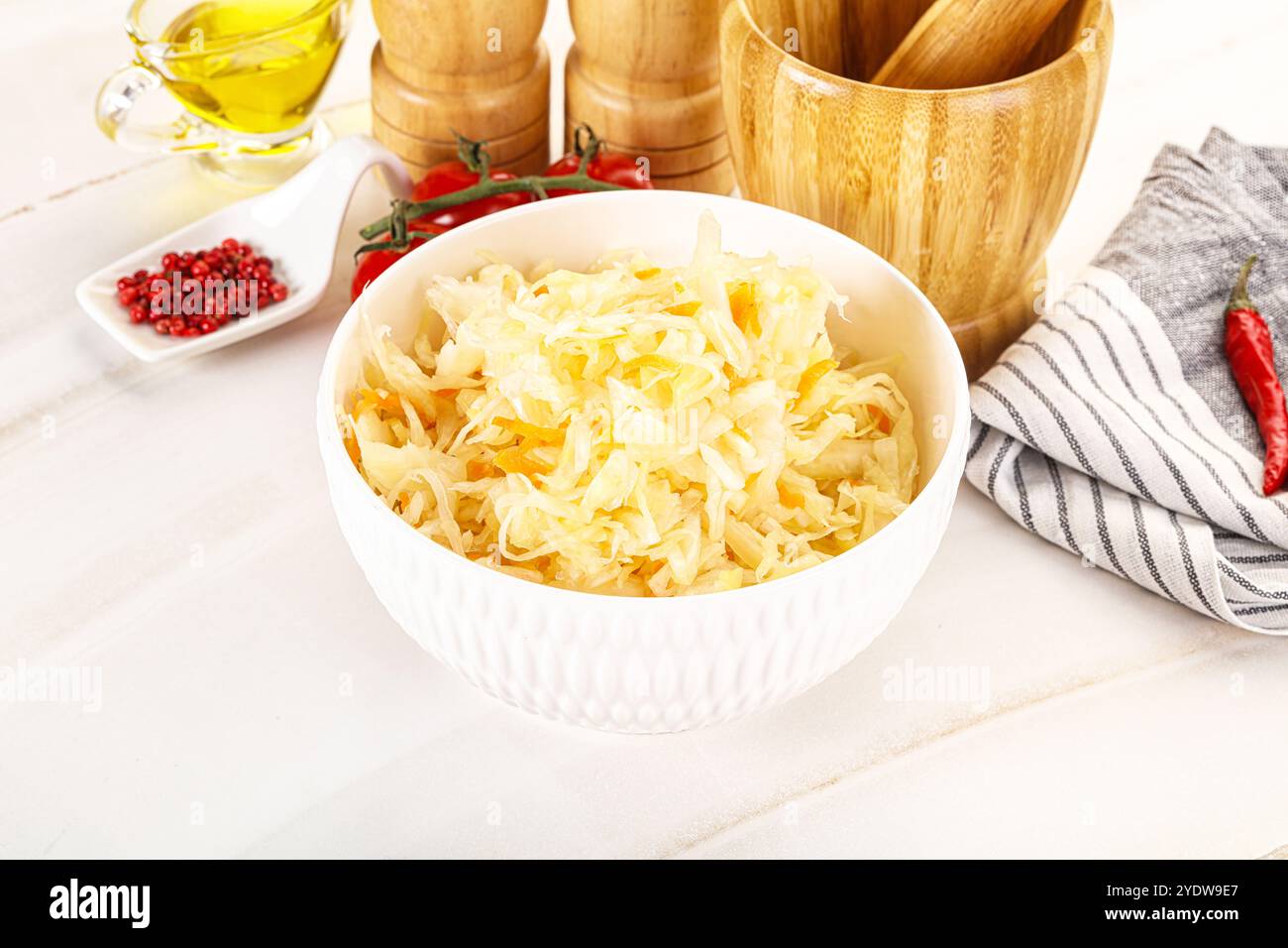 Homemade fermented cabbage with carrot Sauerkraut Stock Photo - Alamy