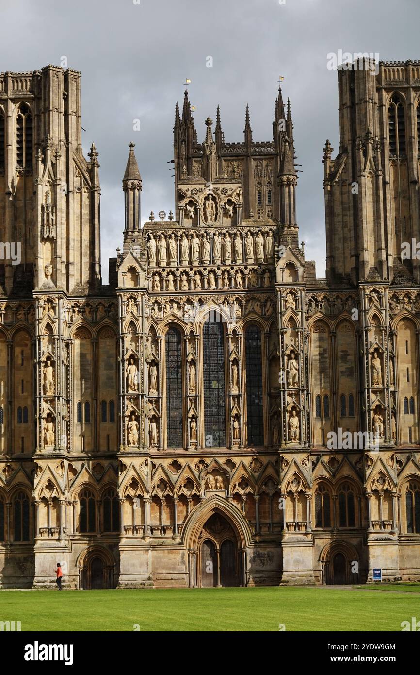 Wells Cathedral, a 12th century Anglican cathedral dedicated to St ...