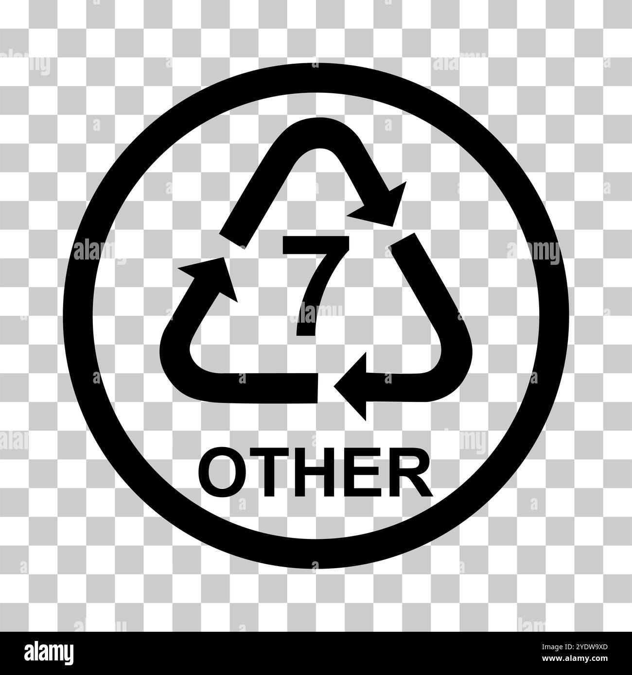 Plastic symbol, ecology recycling sign isolated on white background ...