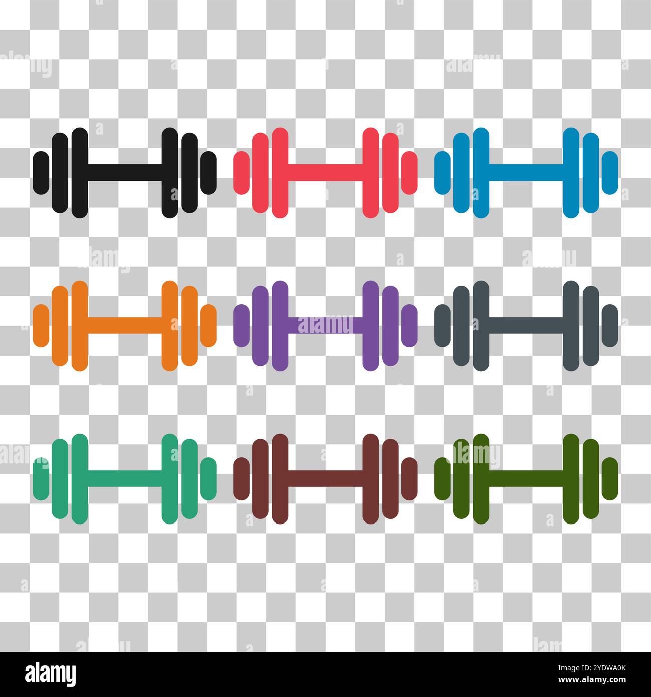 Set of Fitness weight icon, dumbbell design web button vector ...