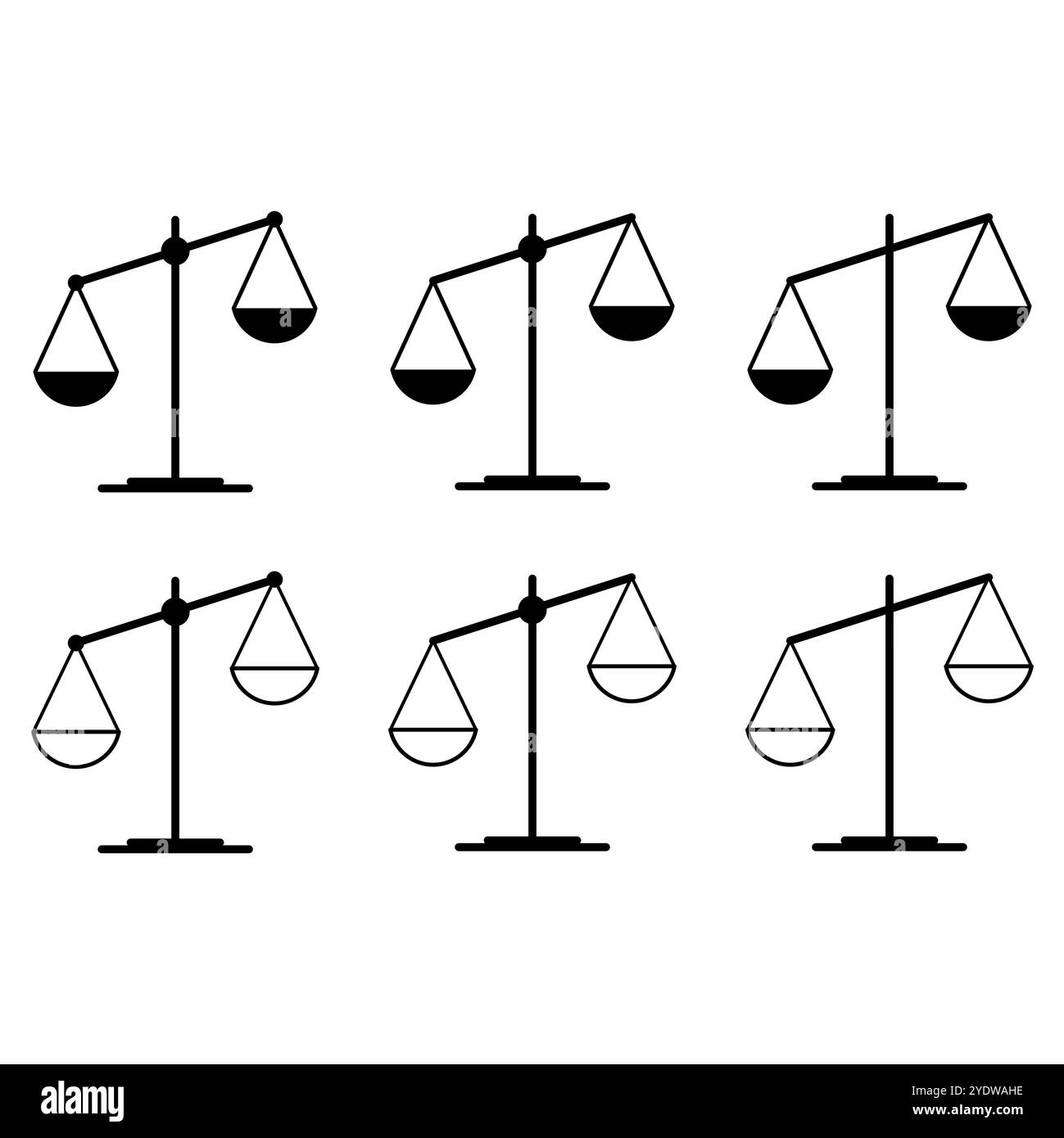 Set of Scale equal icon, lawyer crime web sign, protection balance ...